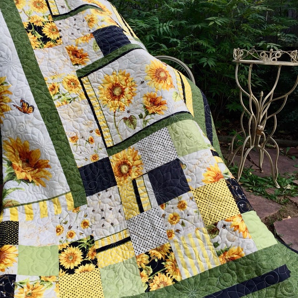 Sunflower Quilt Pattern - Etsy