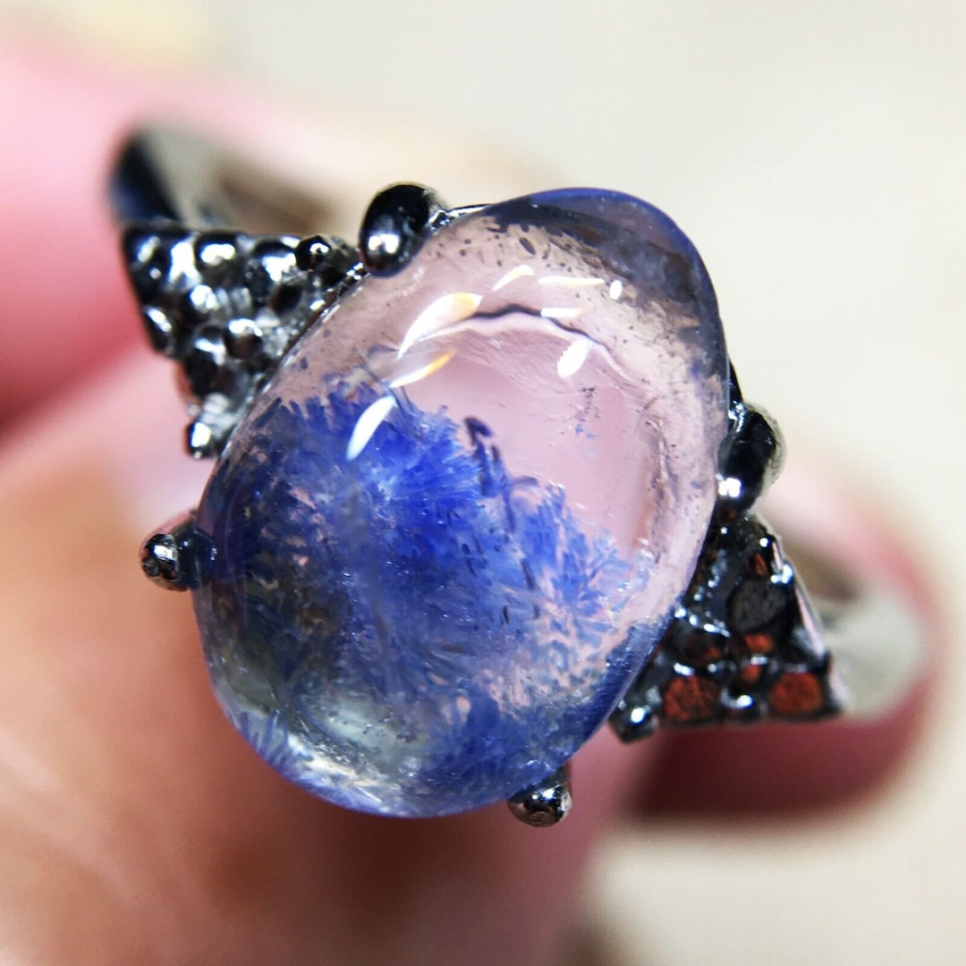 Hyper Rare. Dumortierite Quartz Crystal 1 Piece Quartz Specimen Ring ...