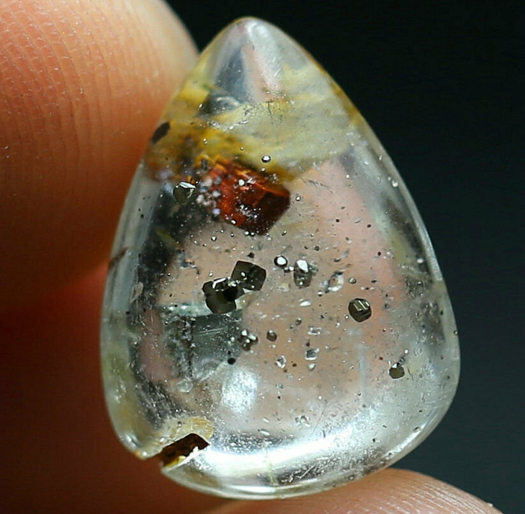 8 Ct Cubiodal Golden Pyrite Formations in Crystal Clear Quartz With ...