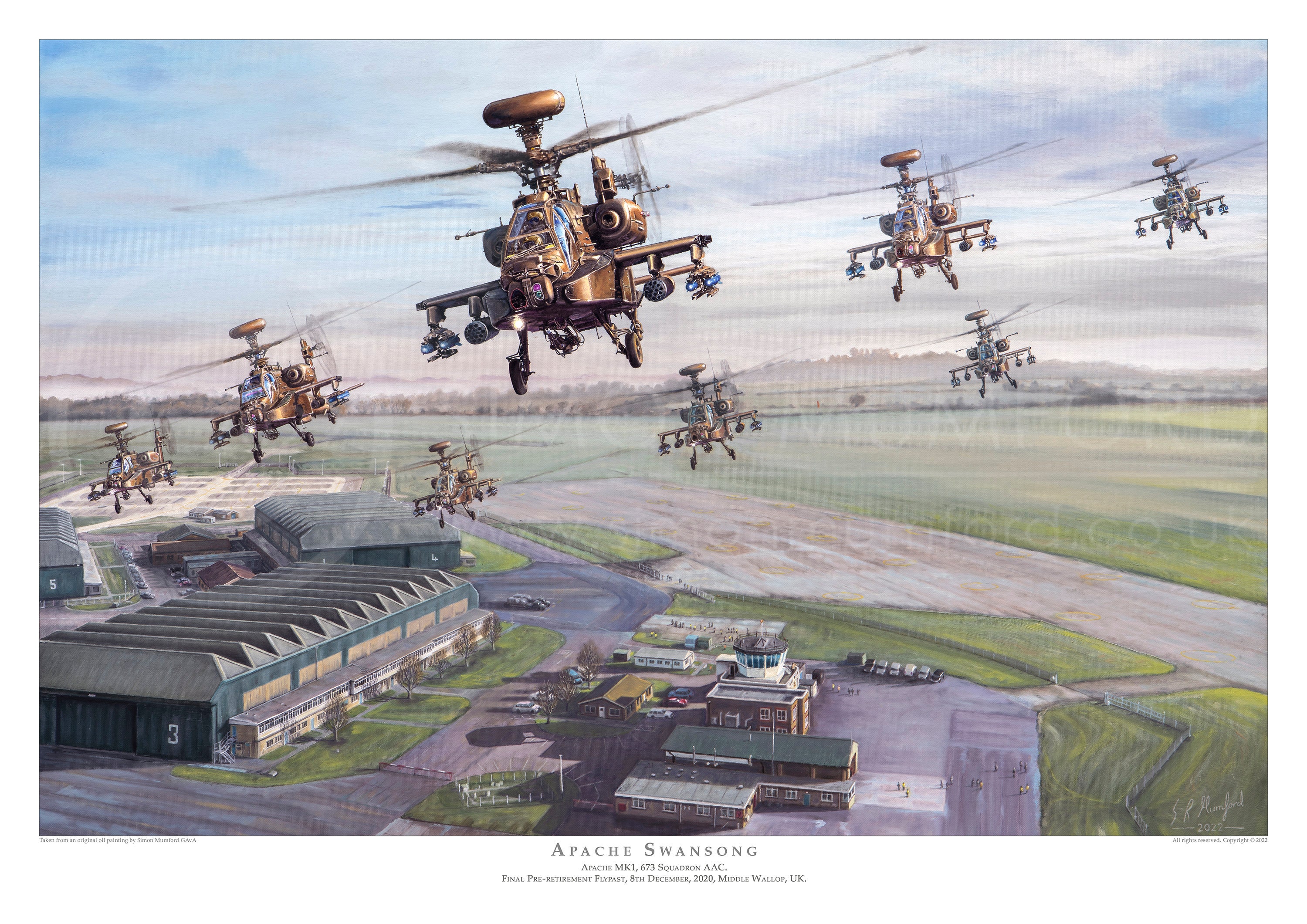 A2 Apache Helicopter Print. Open Edition Signed by Artist. Army Air ...