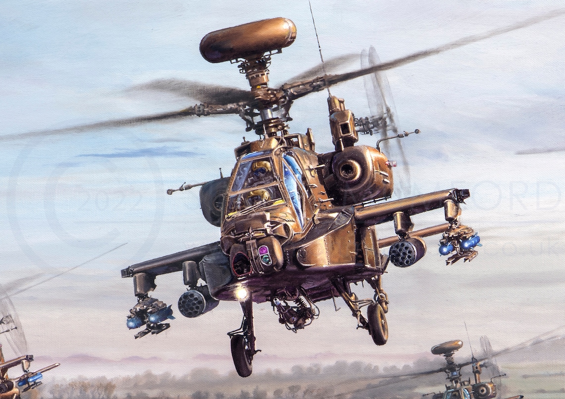 A2 Apache Helicopter Print. Open Edition Signed by Artist. Army Air ...