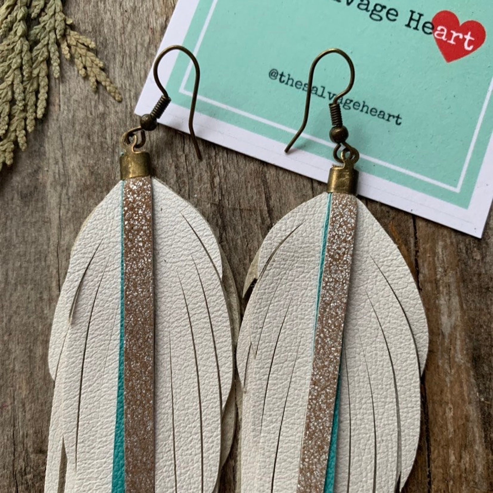 Leather Feather Earrings/ Leather Feather Fringe Earrings/ - Etsy