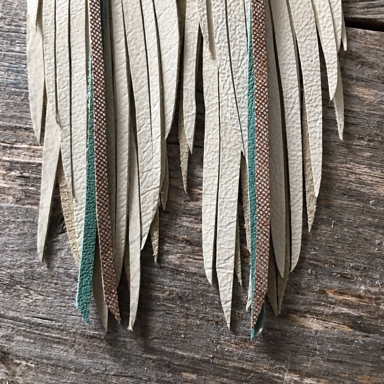 Leather feather earrings/ leather feather fringe earrings/ | Etsy