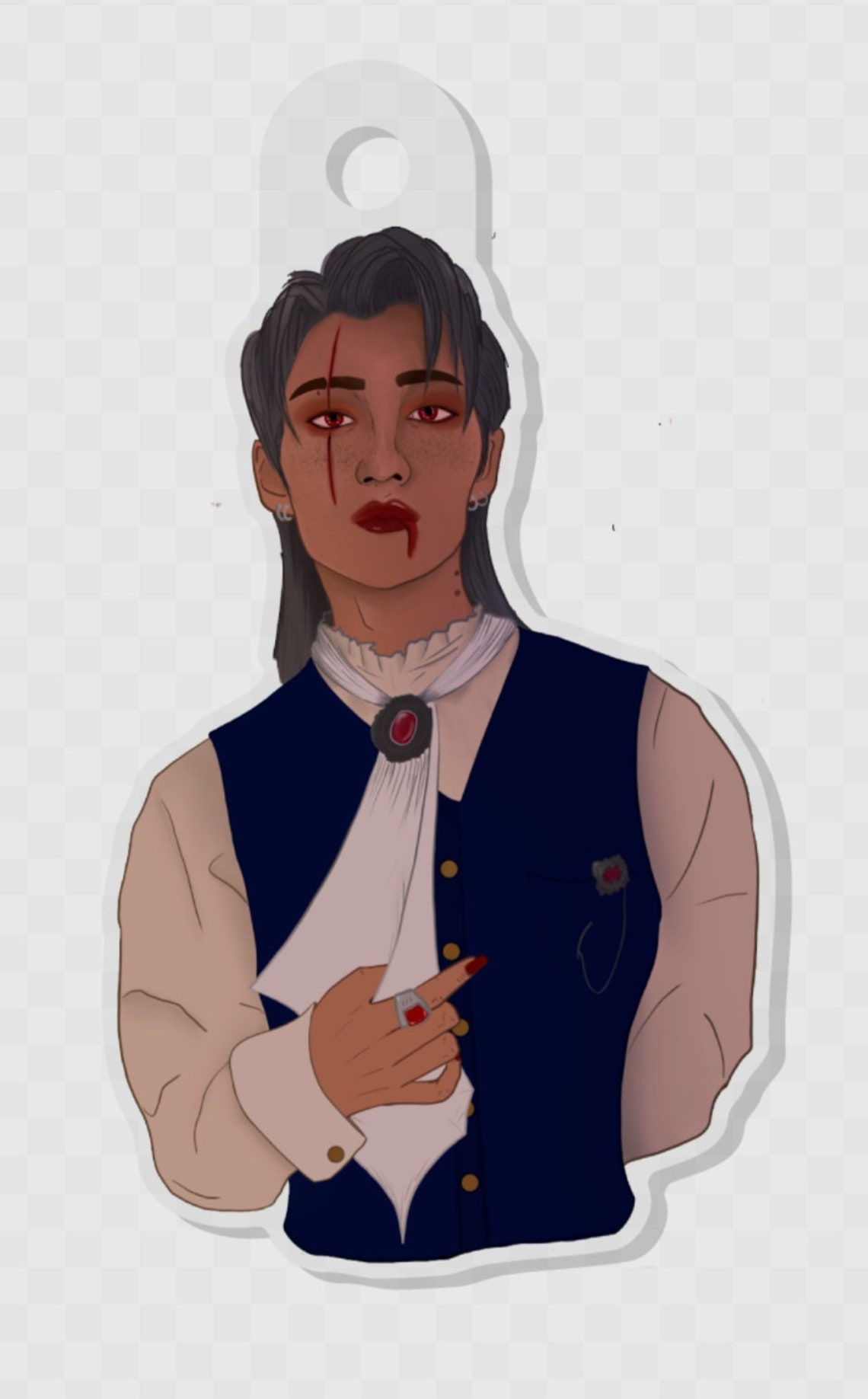 K-pop Stray Kids Lee Felix. Vampire Fantasy Keychain Charm 32mm by 51mm ...