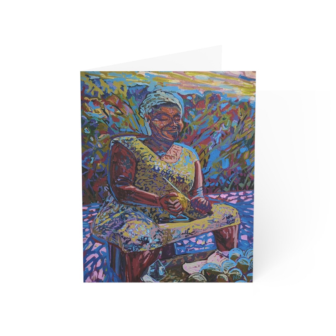 African Greeting Cards - Joyful Vendor - Blank Notecard Featuring ...