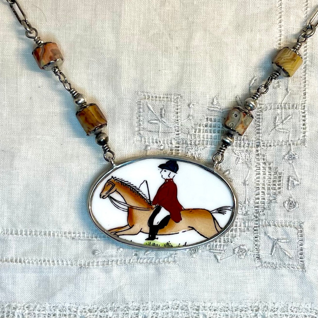 Dressage Necklace, Hunt Scene China Jewelry, Fox Hunt Jewelry ...