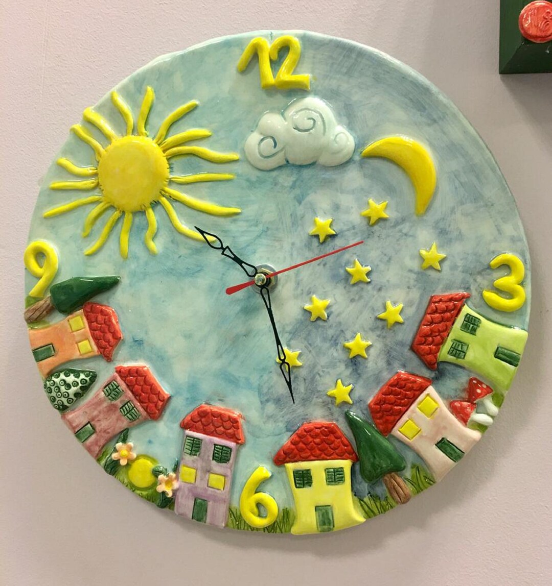 Decorative Ceramic Wall Clock - Etsy