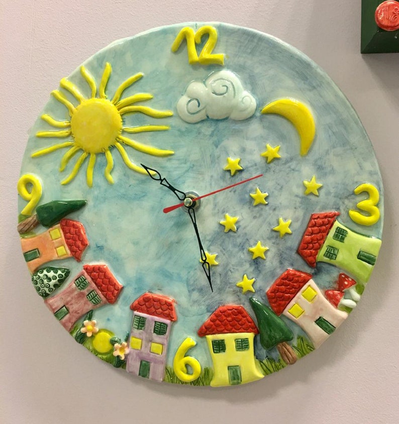 Decorative Ceramic Wall Clock - Etsy