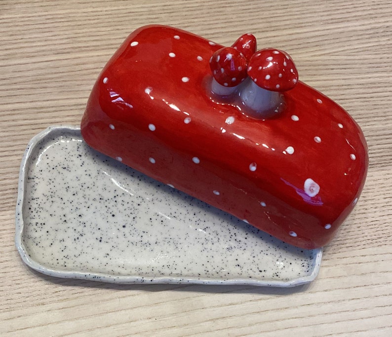 Handmade Ceramic Butter Dish With Mushroom Lid Decoration - Etsy