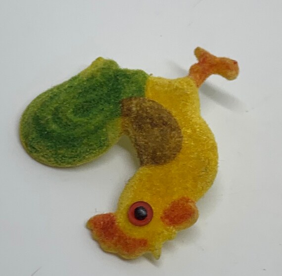 Vintage rooster chicken felt pin brooch - Gem