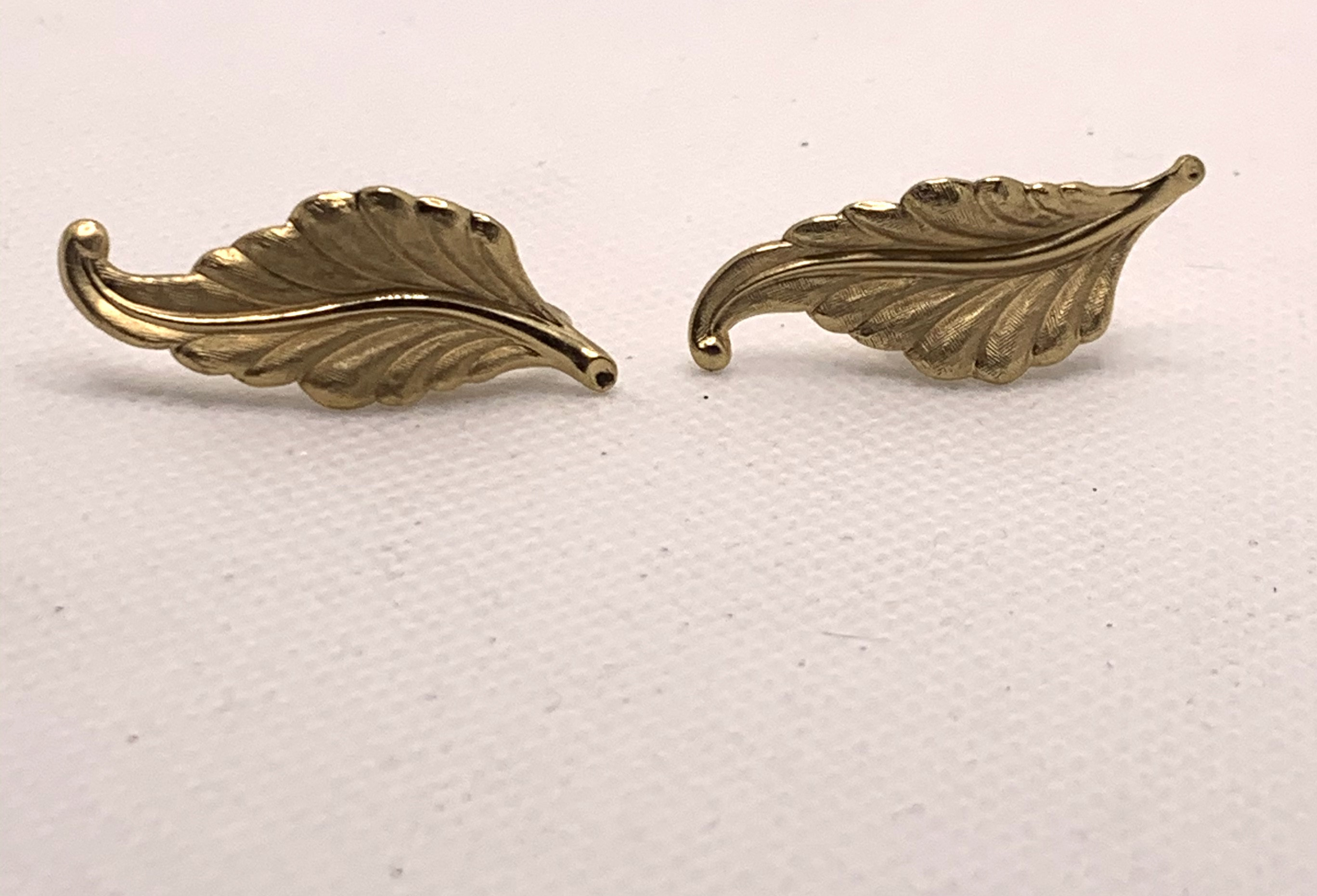 Vintage Danecraft Gold Filled Leaf Screw Back Earrings | Etsy