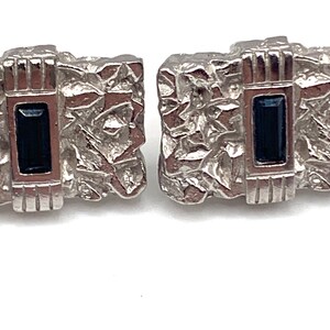 Vintage Swank Tie Pin and Cufflinks Set Silver Tone Brutalist Design ...