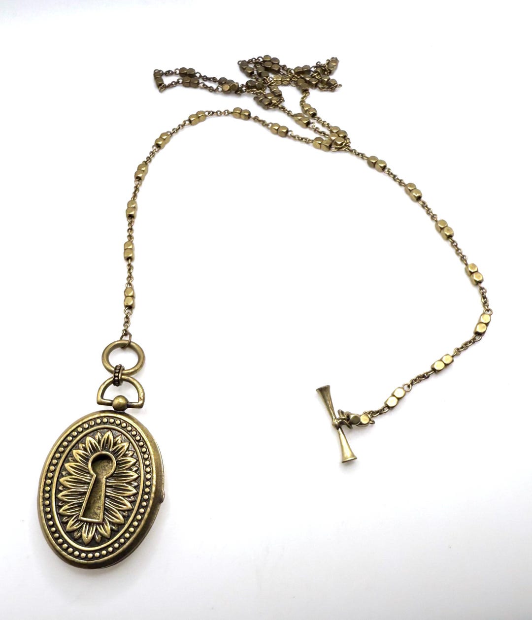 Vintage Fossil Magnetic Keyhole Locket Chain Necklace - Etsy