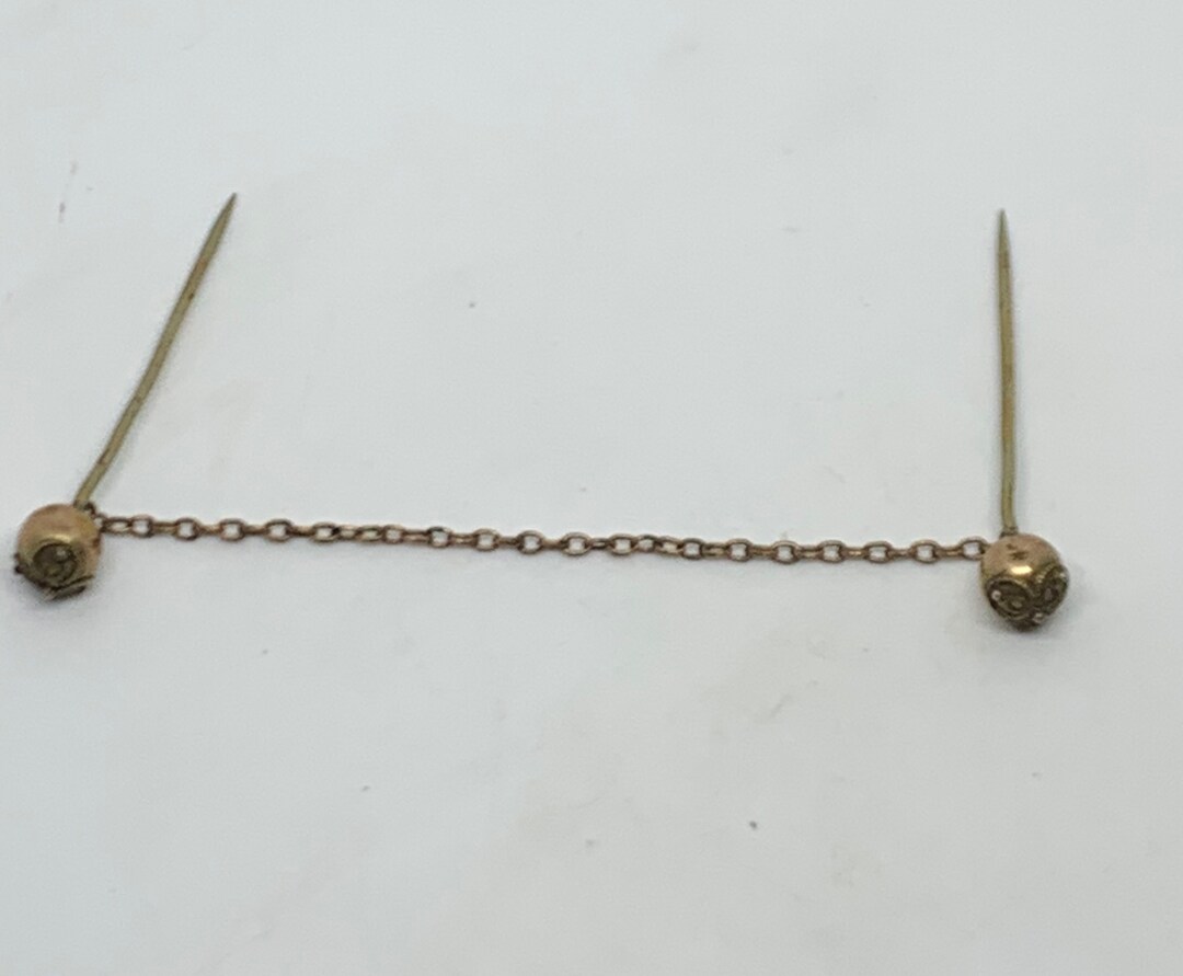 Antique Gold Filled Chain Pin Cloak Cape Collar Pins - Etsy