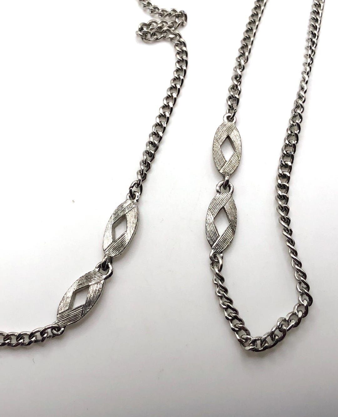 Vintage Extra Long Silver Tone Fancy Infinity Link 52 Inch Chain ...