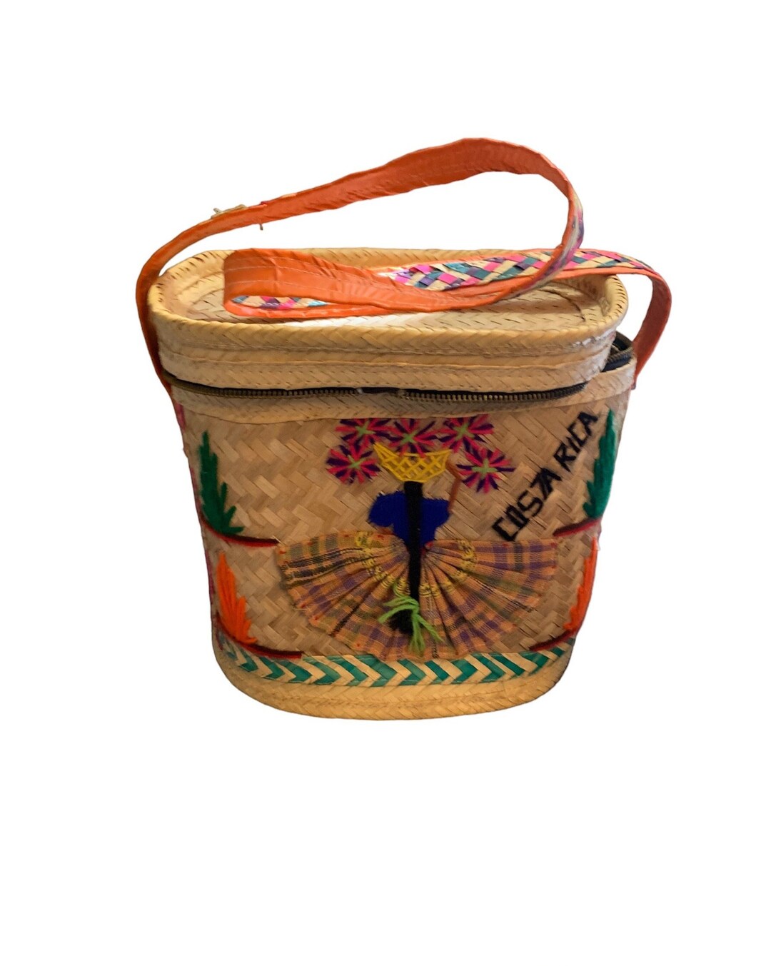 Vintage Straw Colorful Costa Rica Bag Purse - Etsy