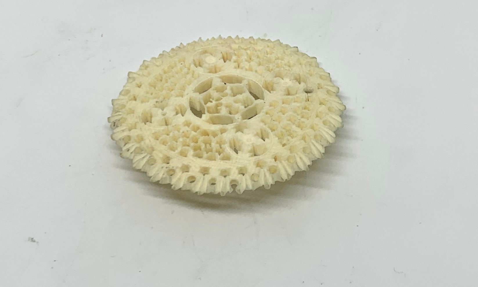 Vintage off White Carved Bone Round Snowflake Floral Mandala | Etsy