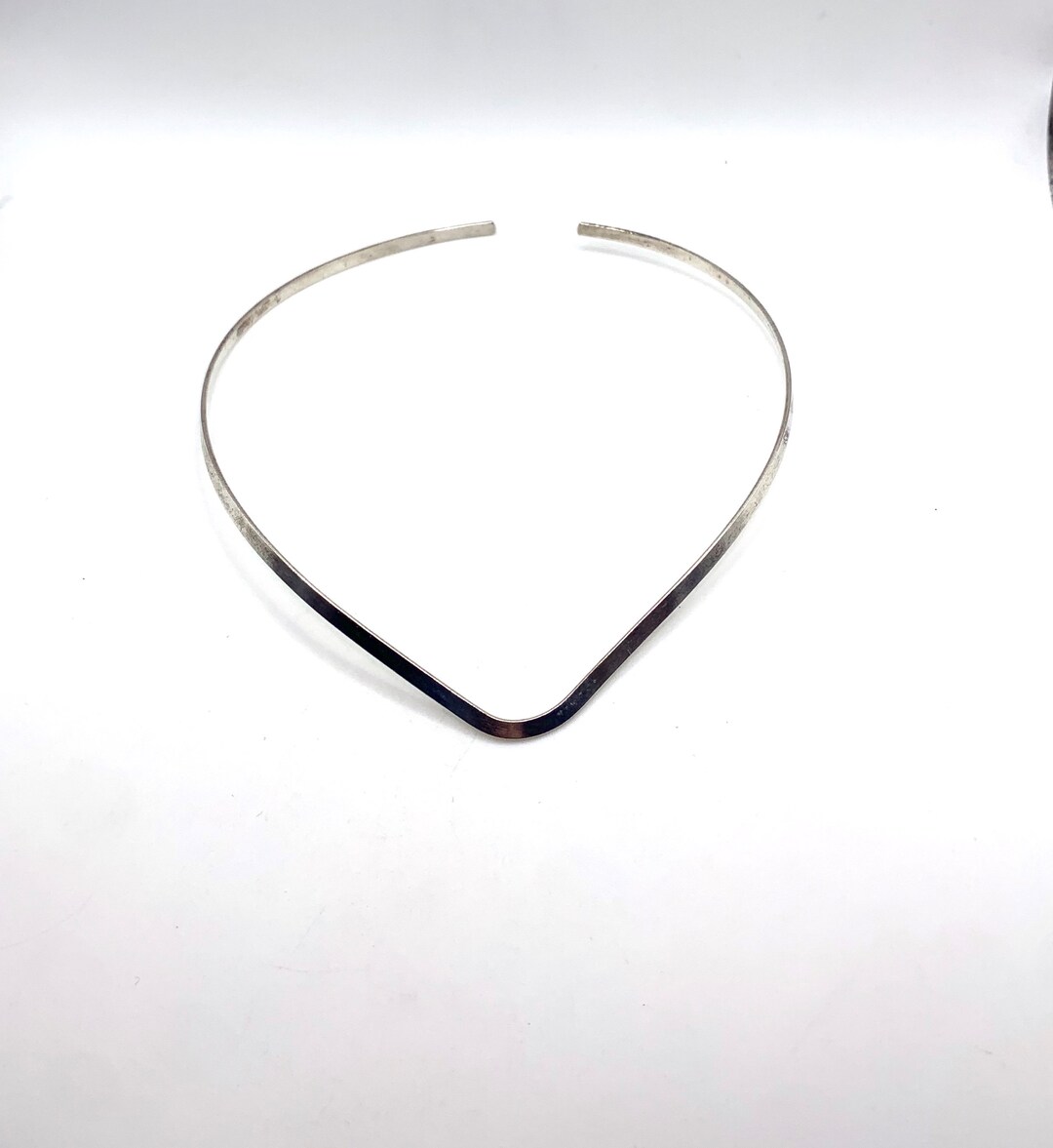 Vintage Silver Plated V Choker Neck Ring - Etsy