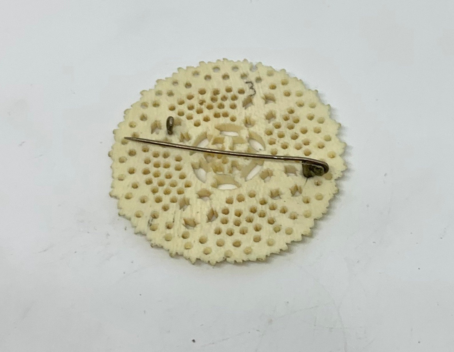 Vintage off White Carved Bone Round Snowflake Floral Mandala - Etsy