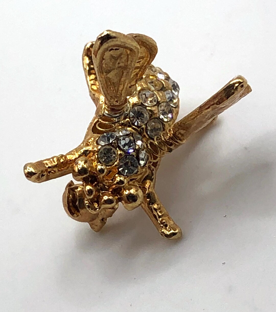 Vintage Spring Wing Rhinestone Gold Tone Bee Brooch Pin Small - Etsy