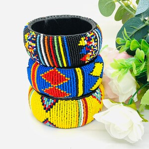 Beaded Masai Bangle/handmade Maasai Bracelet/ Unisex Beads Bangle/boho ...