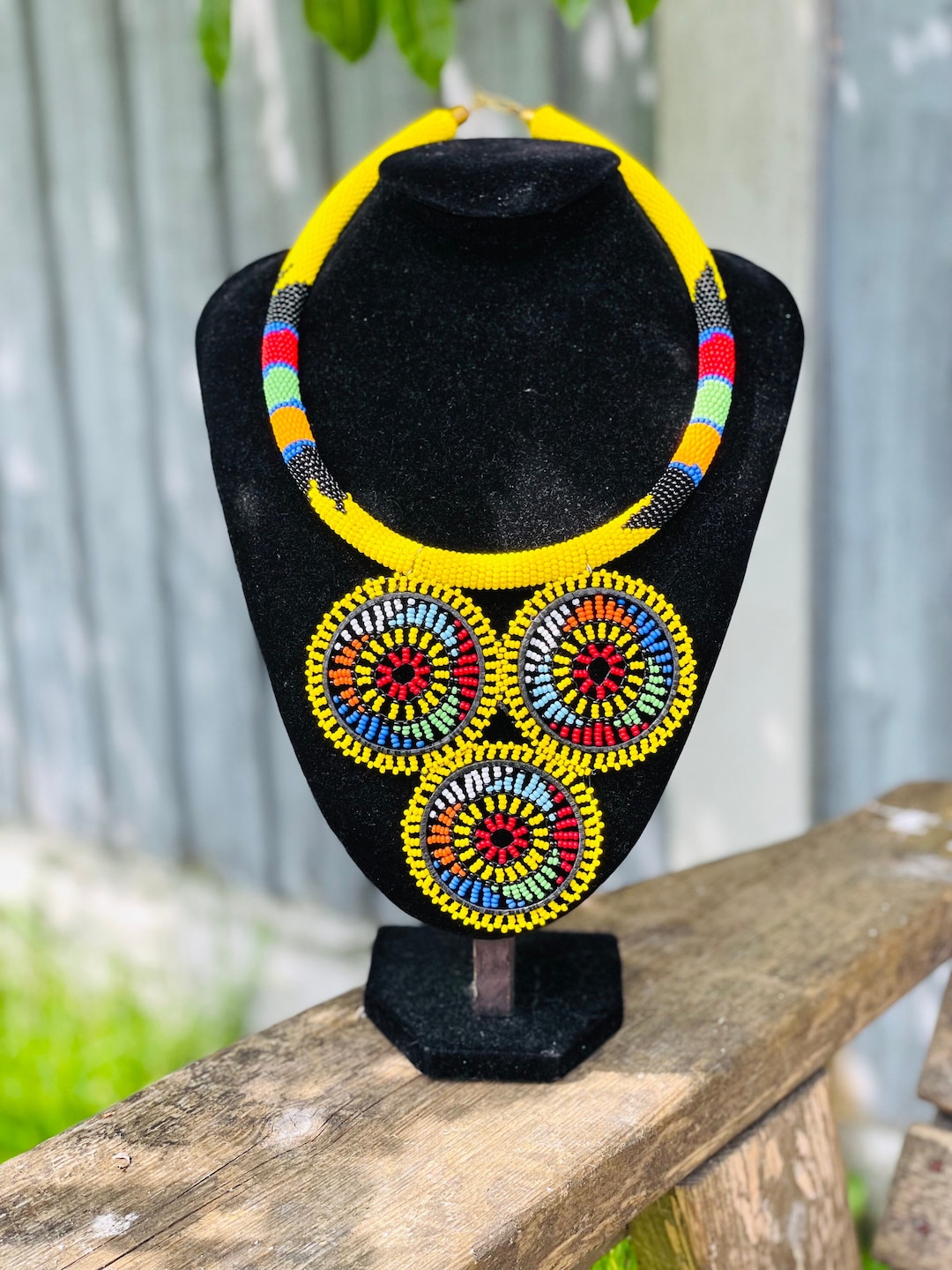 Africa Beads Necklace/tribal Beads Maasai Necklace/handmade Women ...
