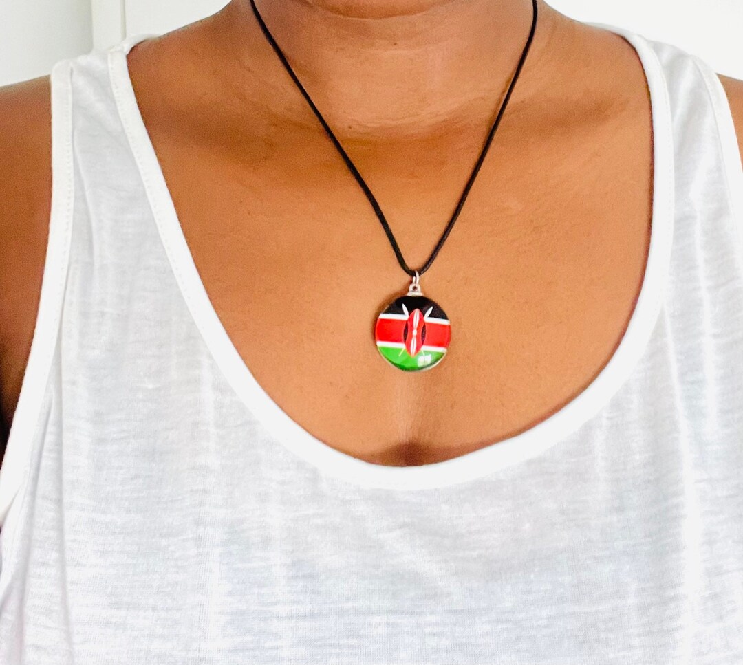 Handmade Kenya Flag Pendant Necklace: Africa Unisex Jewelry - Etsy
