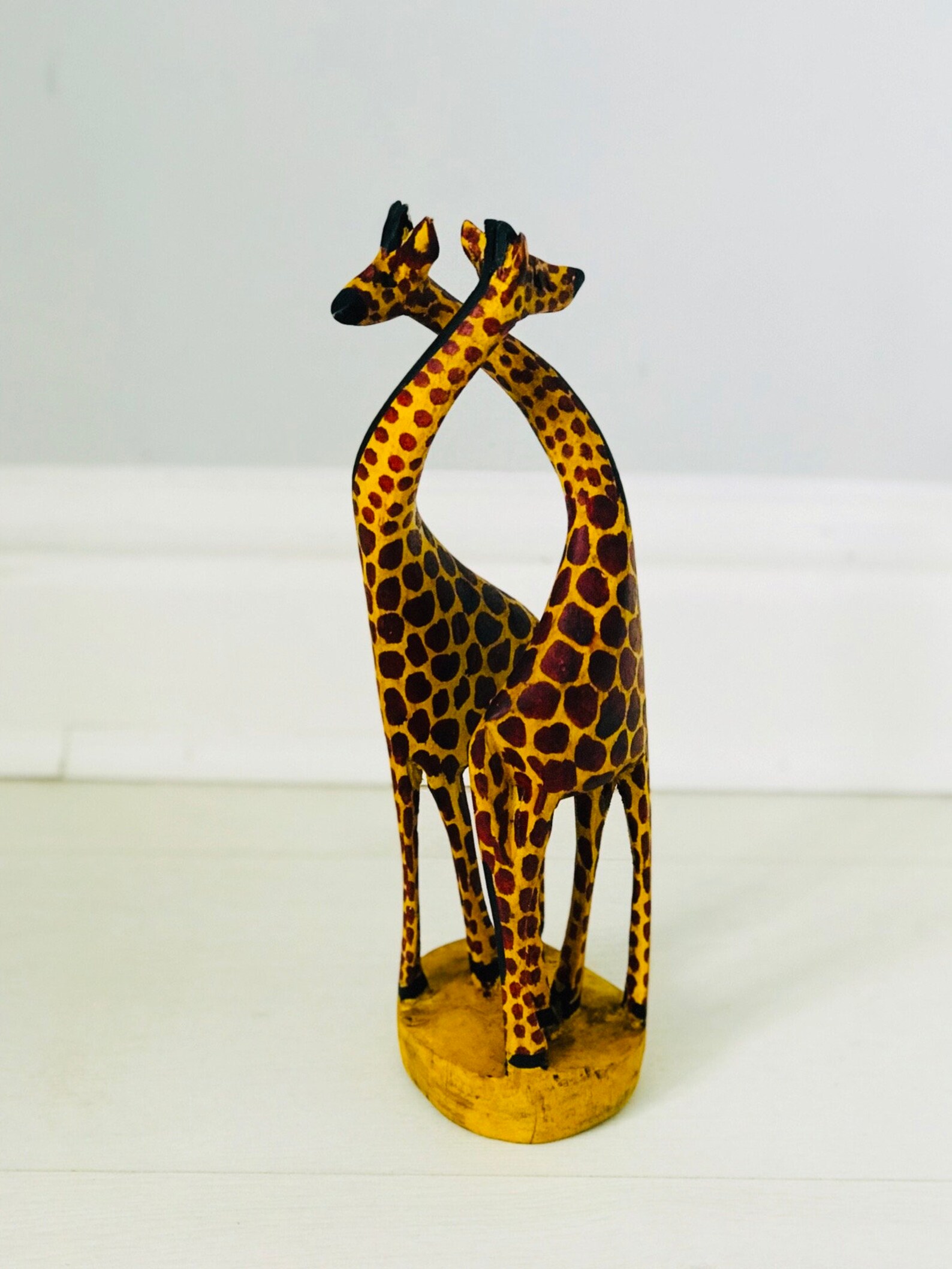 Africa Carved Wood Giraffe Twin Giraffe Carving Giraffehand - Etsy