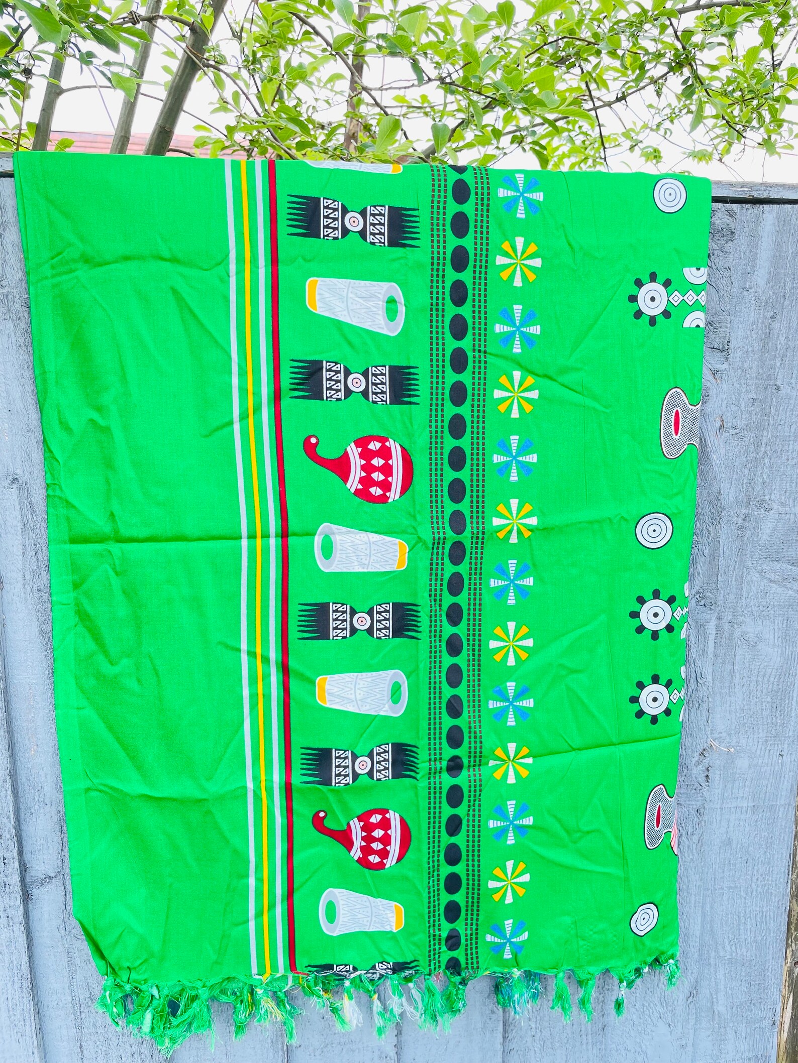 African Safari Kanga Sarong Scarf -lightweight Cotton Blend Sumer ...