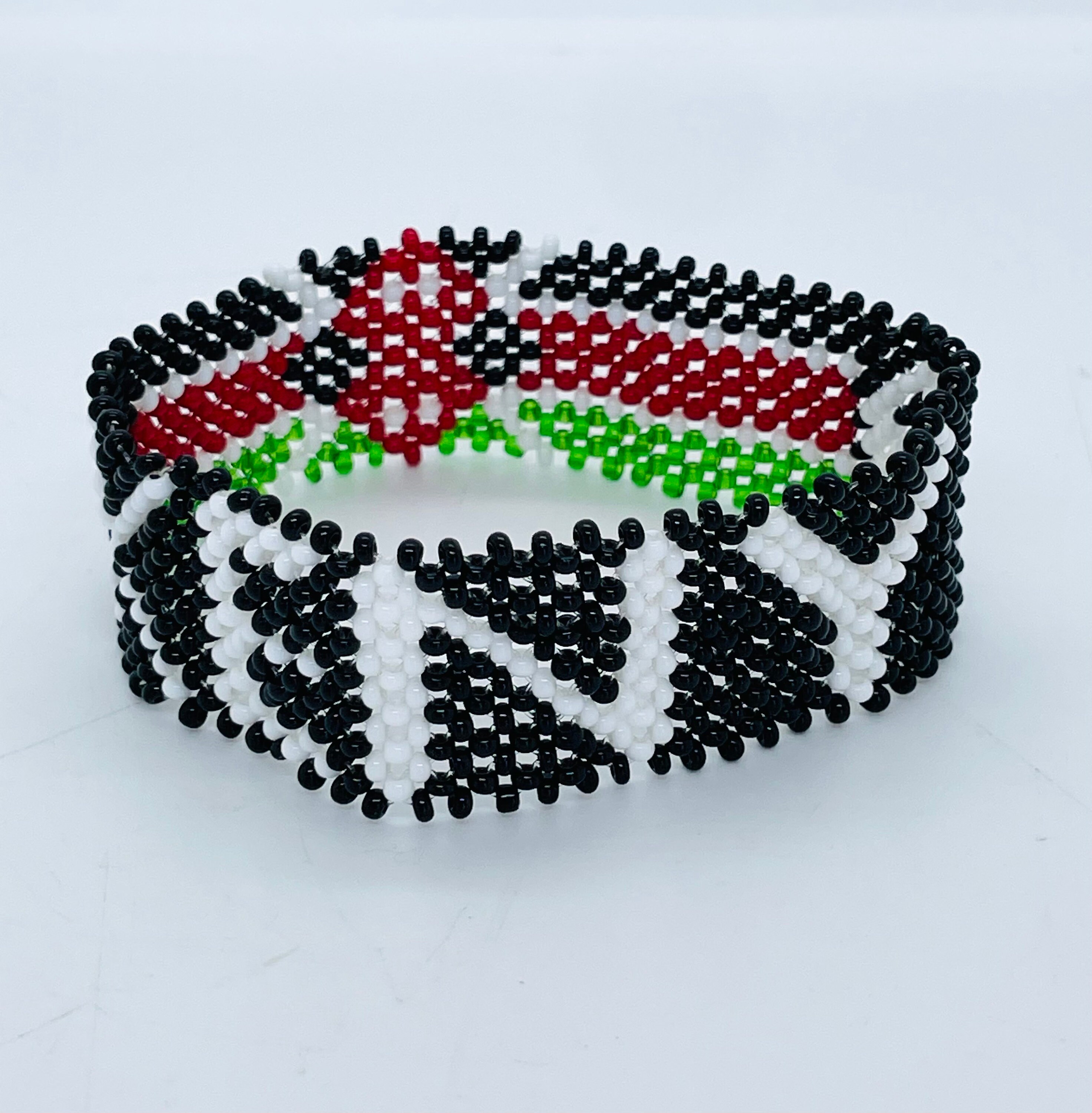 Handmade Kenya Flag Beaded Bangle - Ethnic Unisex Bracelet - Etsy UK