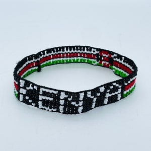 Handmade Kenya Flag Beaded Bangle - Africa Ethnic Bracelet. - Etsy