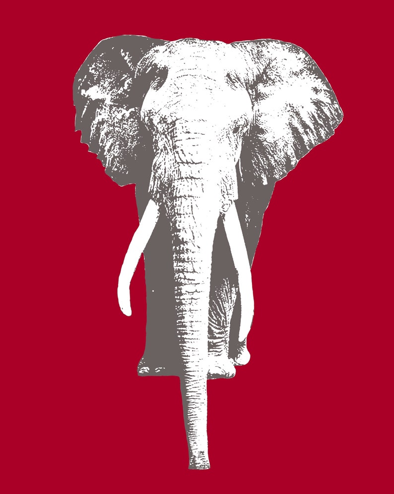 Alabama Crimson Tide Elephant Print University of Alabama | Etsy