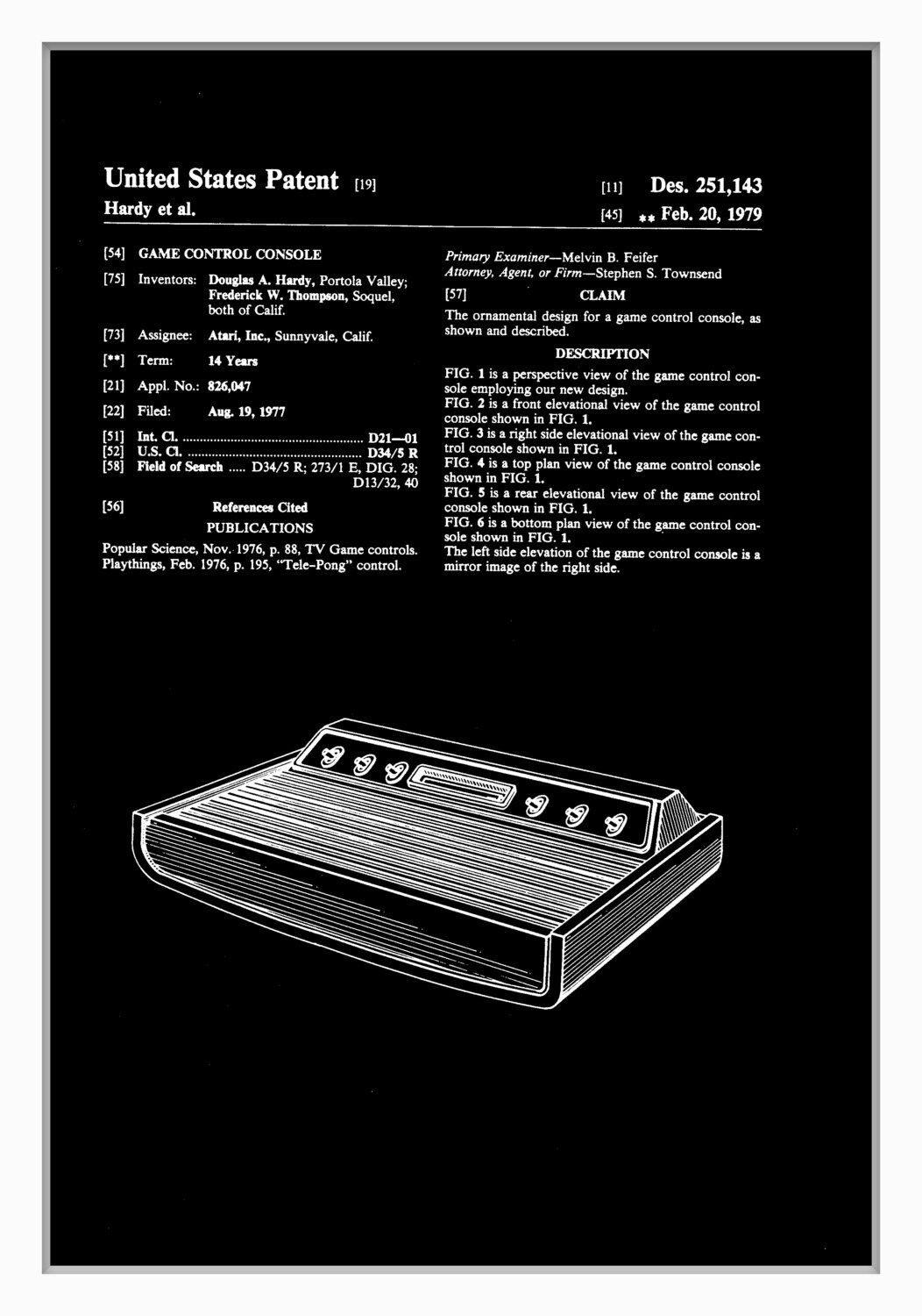 Video Game Poster, Video Game Patent Art, Video Game Art Prints, Video ...