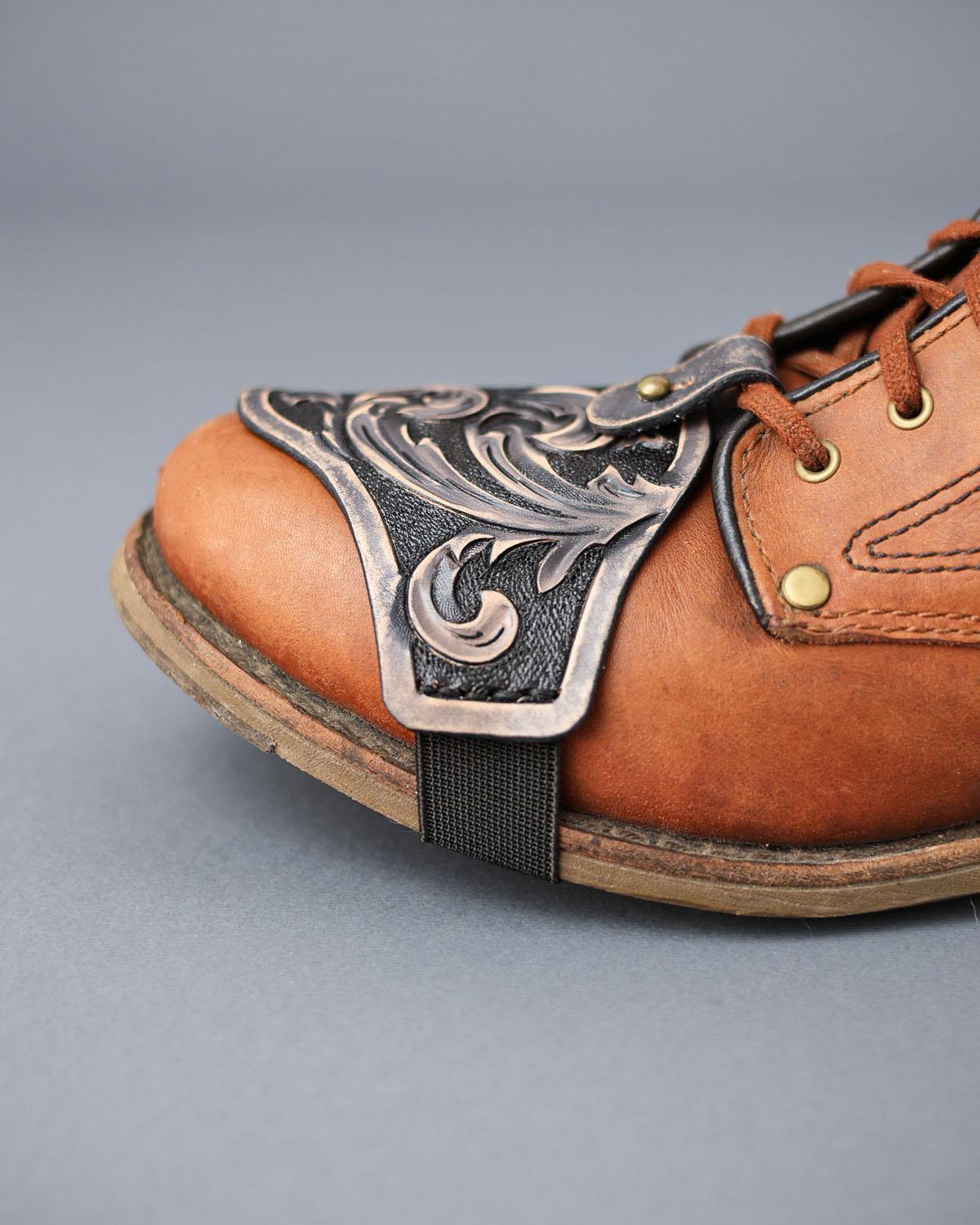Motorcycle Leather Shifter Boot Protector With Floral Ornament - Etsy