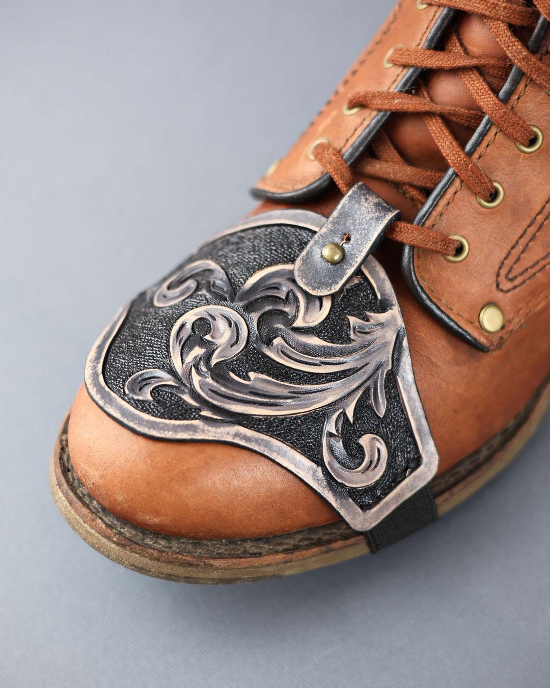 Motorcycle Leather Shifter Boot Protector With Floral Ornament - Etsy