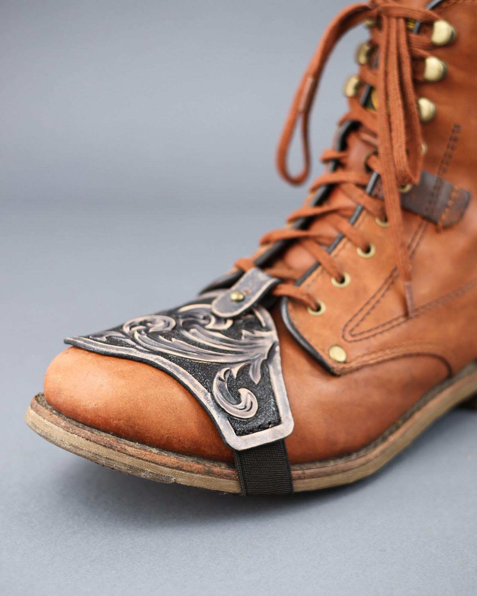 Motorcycle Leather Shifter Boot Protector With Floral Ornament - Etsy
