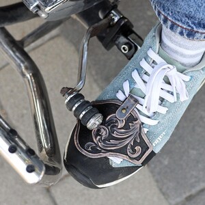 Motorcycle Leather Shifter Boot Protector With Floral Ornament - Etsy