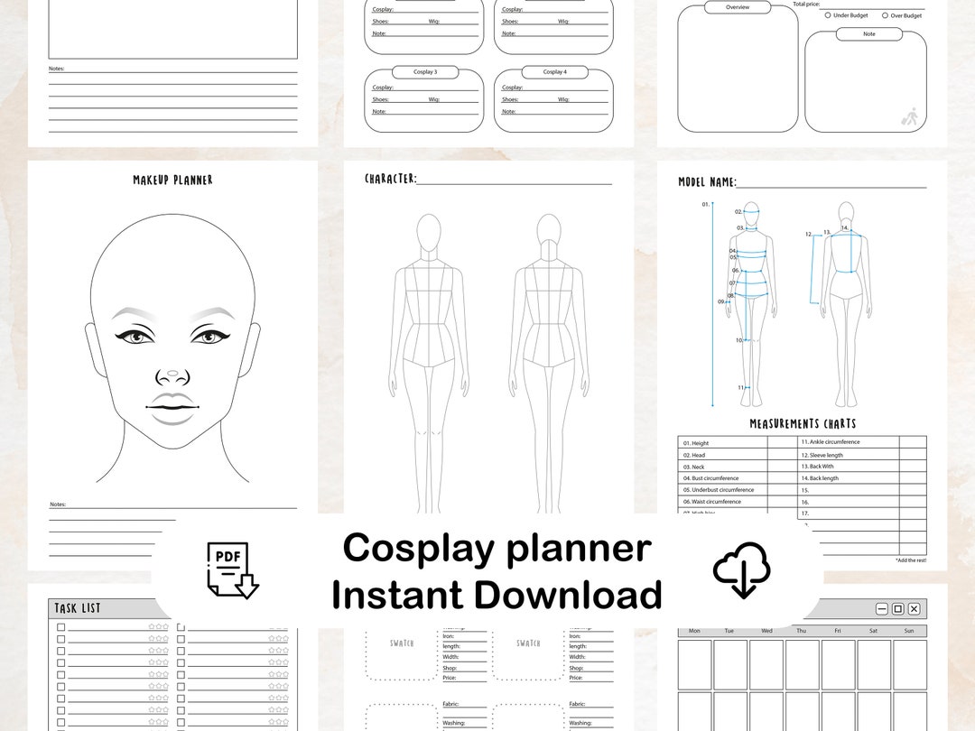 The Cosplay Planner Convention Social Photography Planner Tracker ...