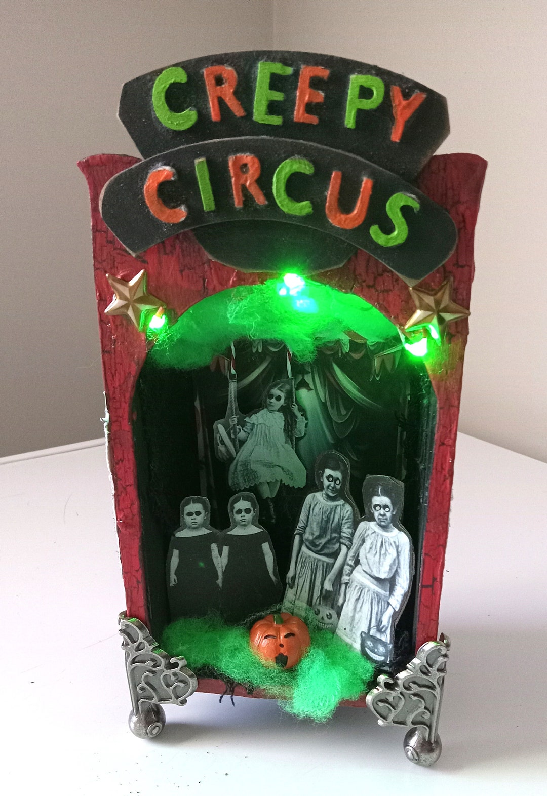 Creepy Circus Sideshow Booth Creepy Kids Light up Mixed Media - Etsy