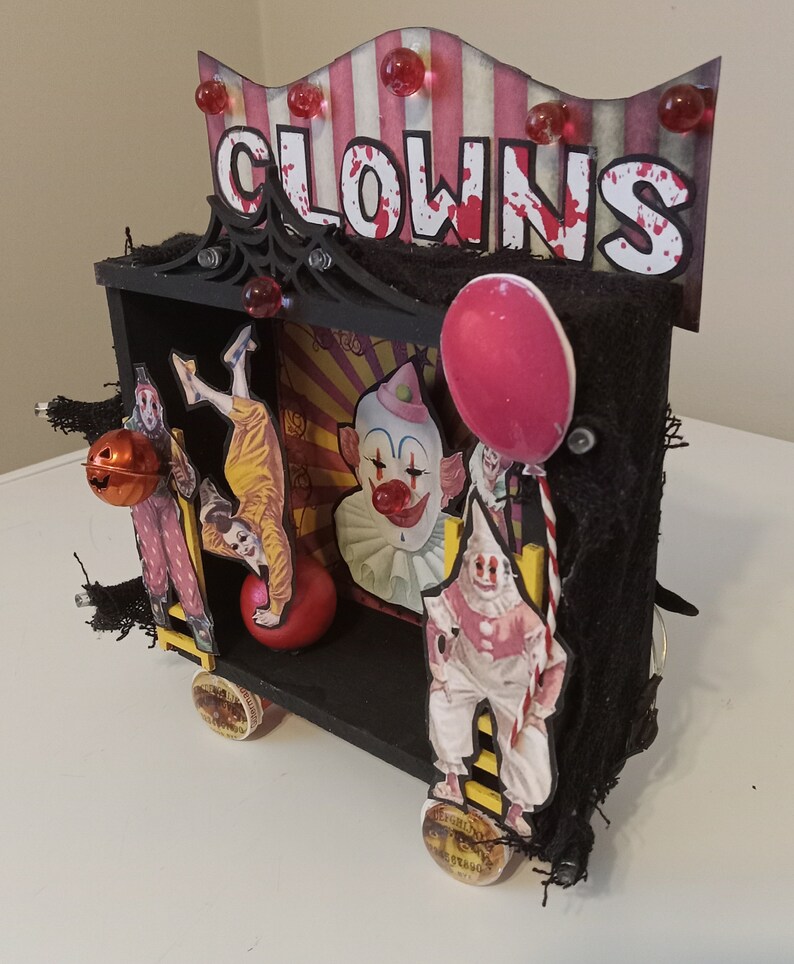 Creepy Circus Sideshow Booths Set of 3 Light up Mixed Media - Etsy