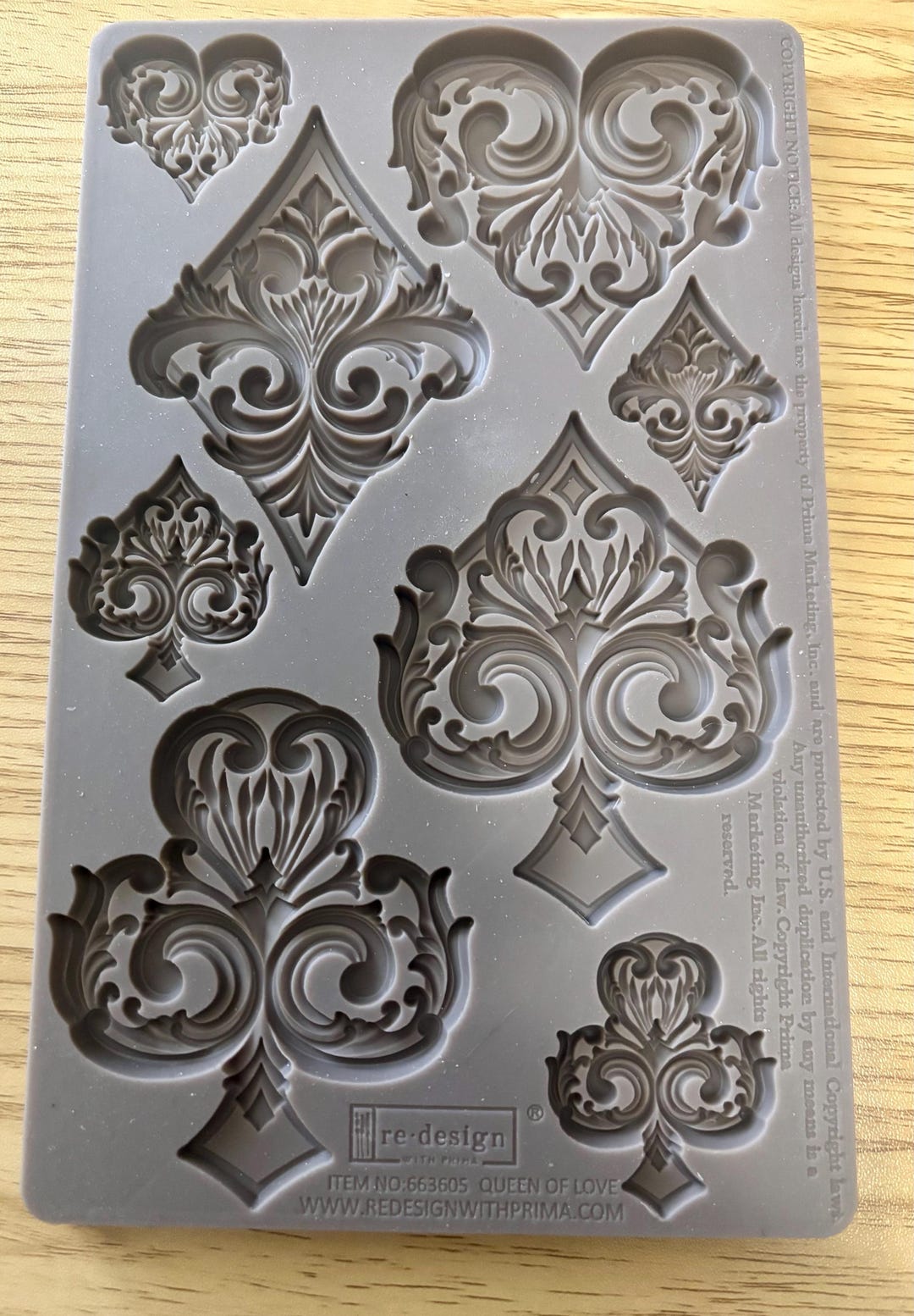 Prima Marketing Filigree Playing Card Suits Silicone Mold - Etsy