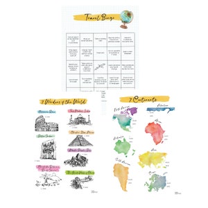 7 Continents & 7 Wonders of the World Printable, Travel Printable ...