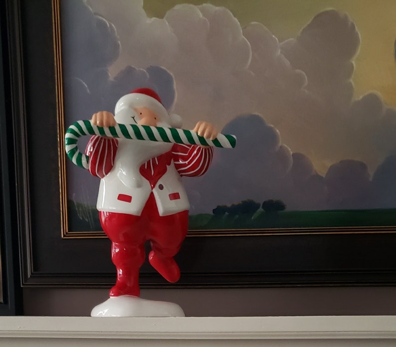 Vintage Collectible Dept 56 Santa With Candy Cane New - Etsy