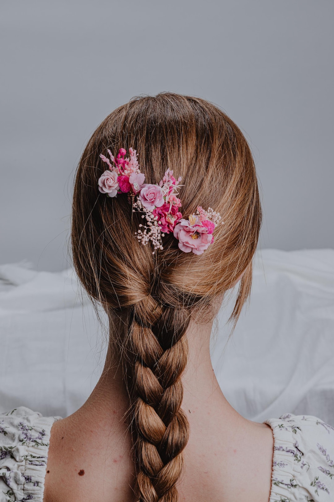 Blush Pink Bridal Hair Pins/fuchsia Rose Hair Accessories/wedding Hair ...
