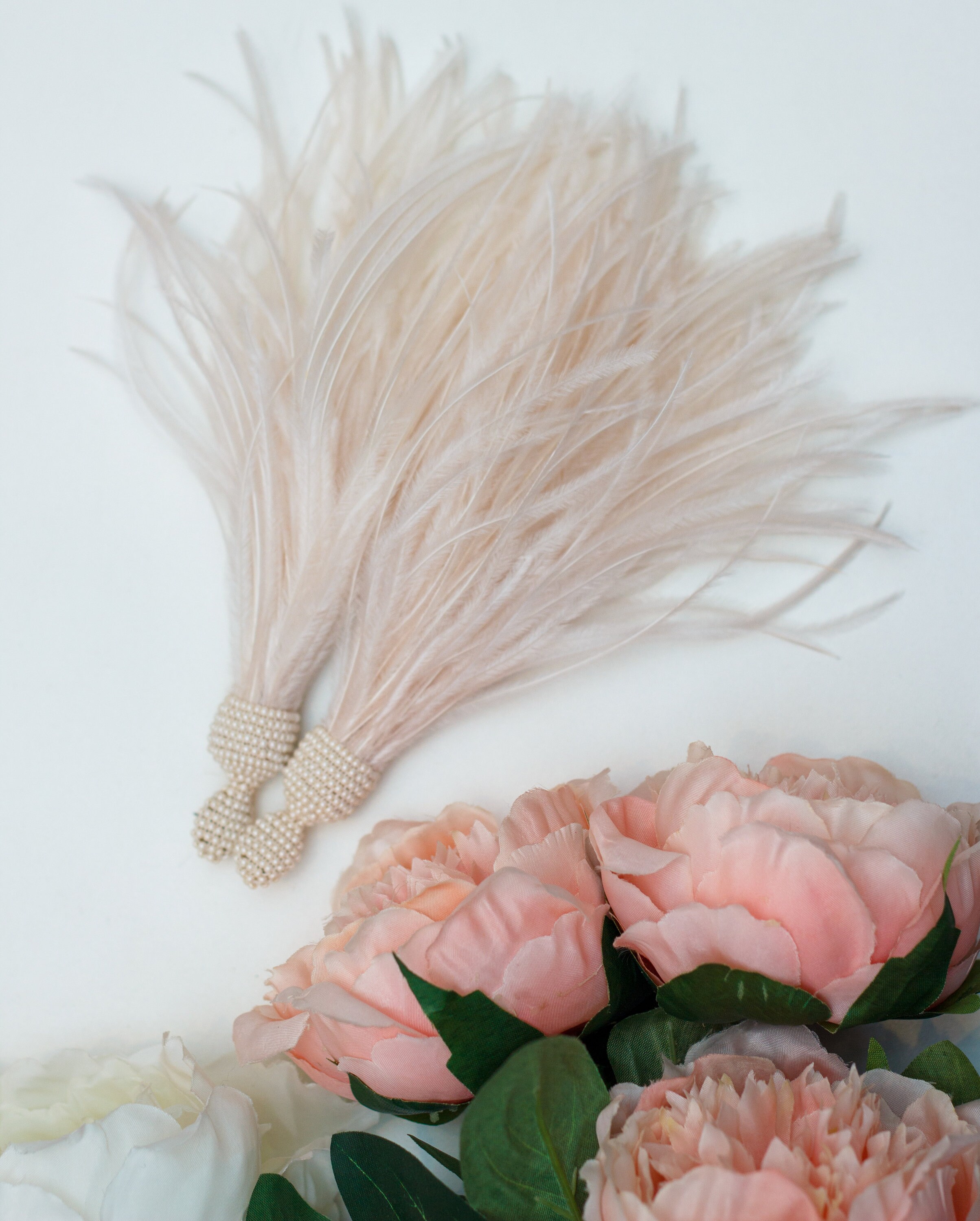 Ivory Feather Earrings Stud Earrings Unique Earrings Boho | Etsy