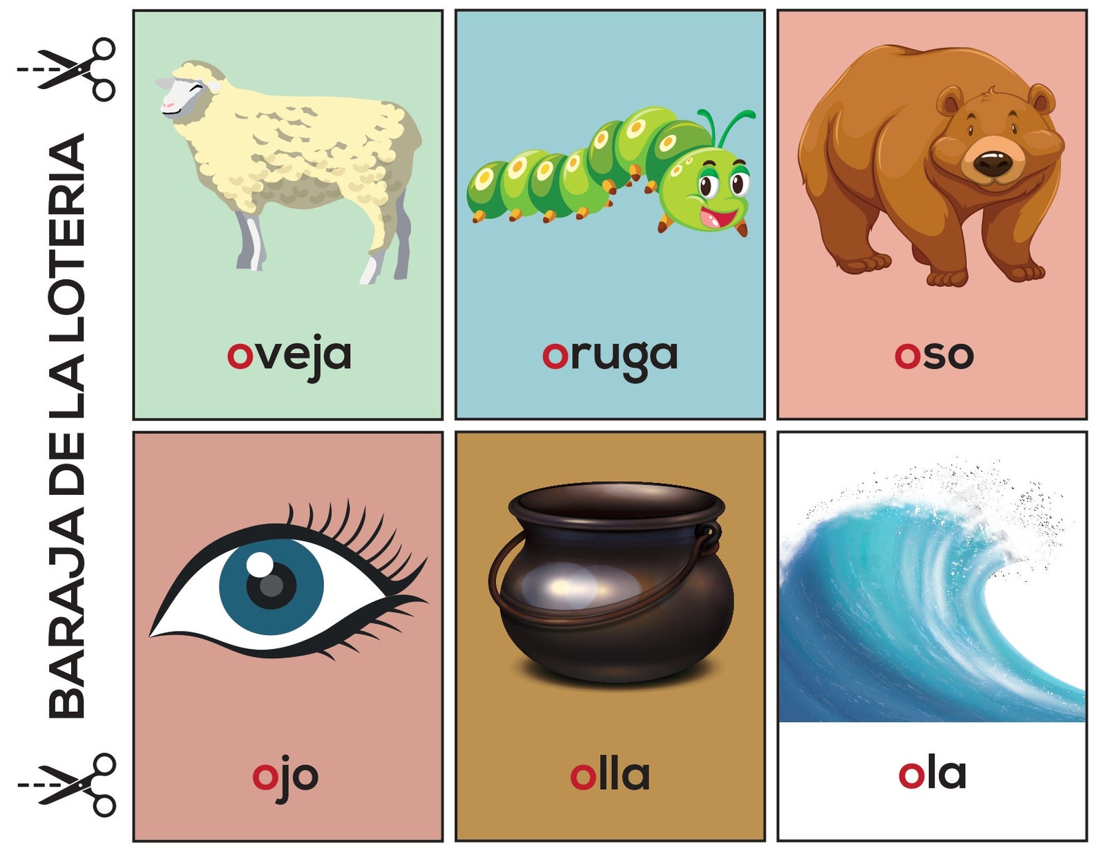 Learn Spanish Loteria Vocabulary, Spanish Bingo Game Vowels, Aprender ...