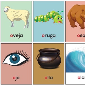 Learn Spanish Loteria Vocabulary, Spanish Bingo Game Vowels, Aprender ...