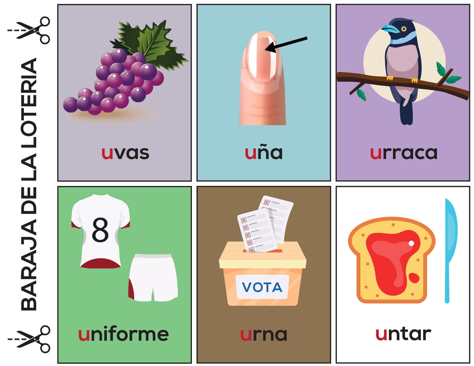 Learn Spanish Loteria Vocabulary, Spanish Bingo Game Vowels, Aprender ...