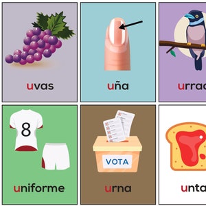Learn Spanish Loteria Vocabulary, Spanish Bingo Game Vowels, Aprender ...