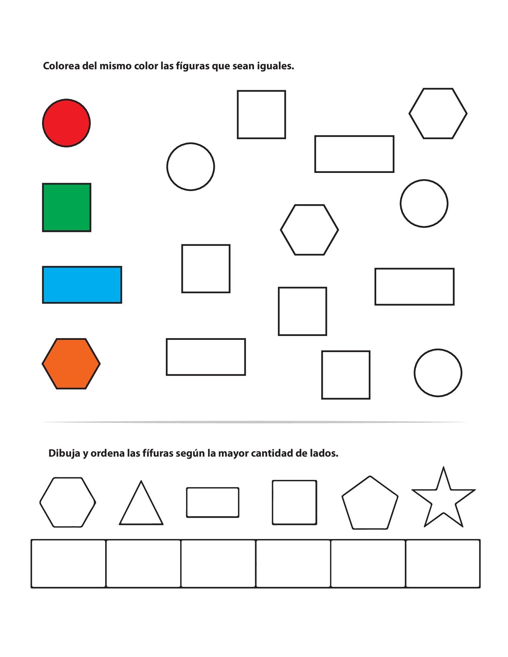 Geometric Shapes Math Worksheets, Figures Bundle Elementary Kids, Learn ...